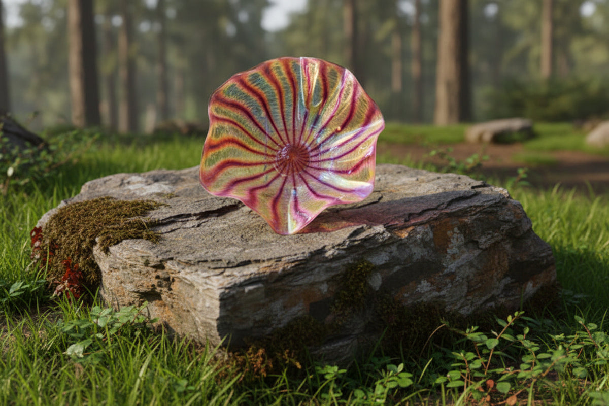 Hudson Glass Flutter Bowl-Ruby/Gold – Galleria